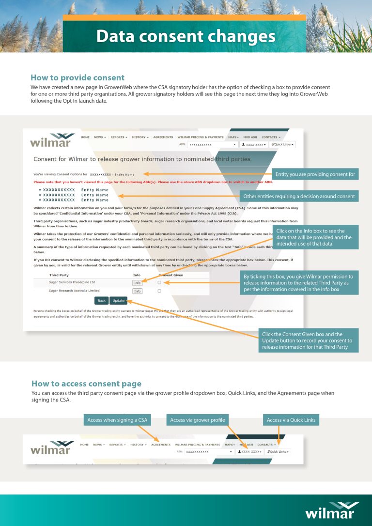 Wilmar Data Consent Change to Opt In – Notice and Information Sheet | HCPSL